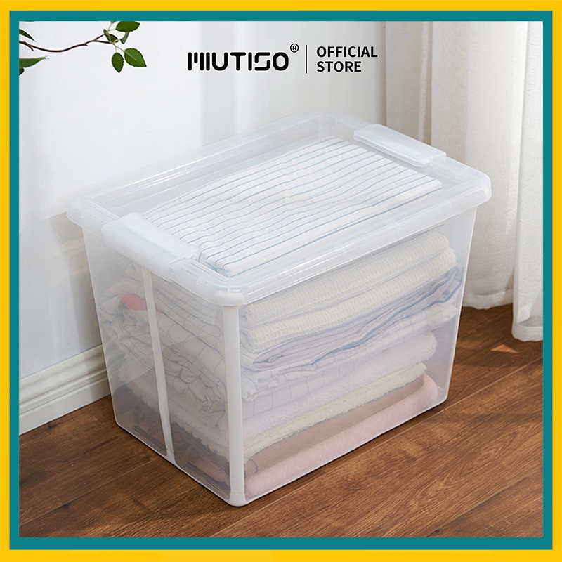 Miutiso Clear Collapsible Storage Bin Without Lid Transparent Plastic ...
