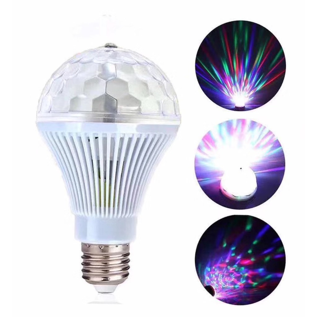3W RGB ROTATING DISCO LED BULB E27 | Shopee Philippines