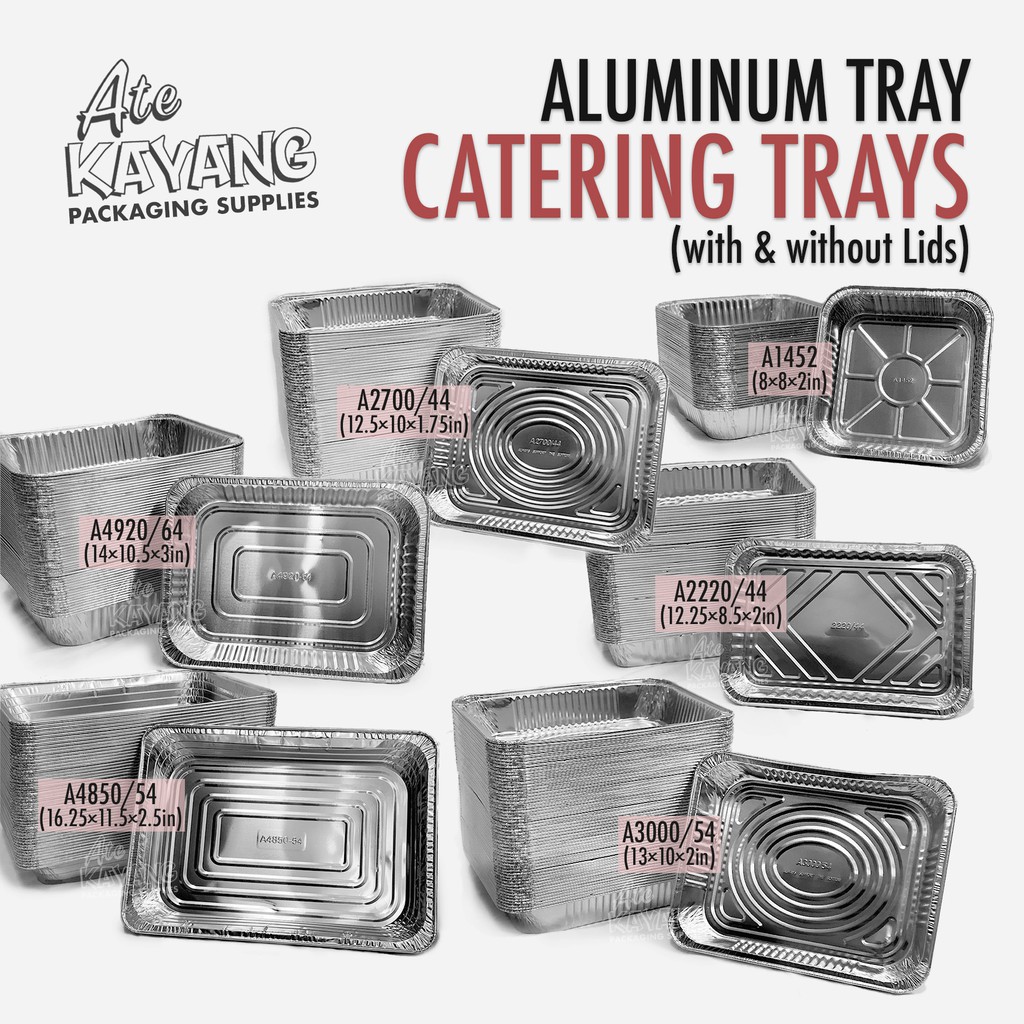 Aluminum tray with Lid [SET!] Catering tray, Pans | Shopee Philippines