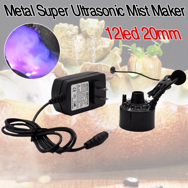 12LED Colorful Mist Maker Fog Machine Atomizer Fogger Water | Shopee ...