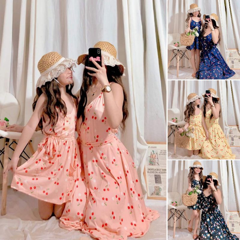 Mother and Daughter Spaghetti Button Dress (Twinning / Set) | Shopee ...