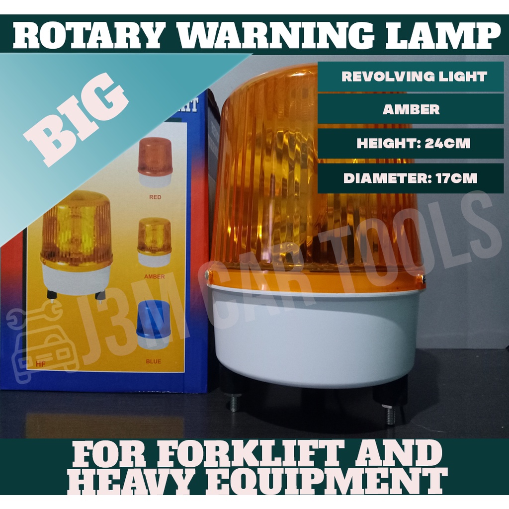 Revolving Rotary Warning Light Small/Big 24v AMBER | Shopee Philippines