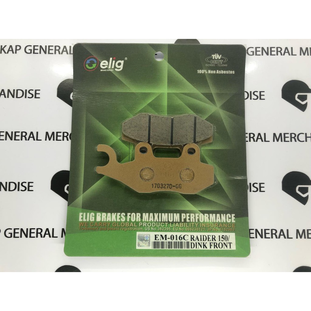 ELIG - FRONT, BRAKE PAD - RAIDER 150 / SHOGUN 125 / HAYATE 125 / RAIDER ...