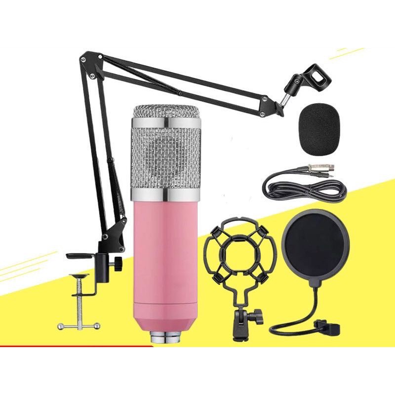 Set v8 sound card with dynamic mic & stand hard case cables Set Box ...