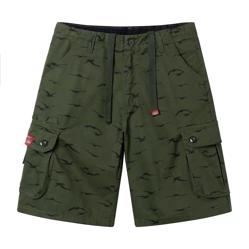 6 Pocket Shorts Cotton Seagull print Cargo shorts for men | Shopee ...