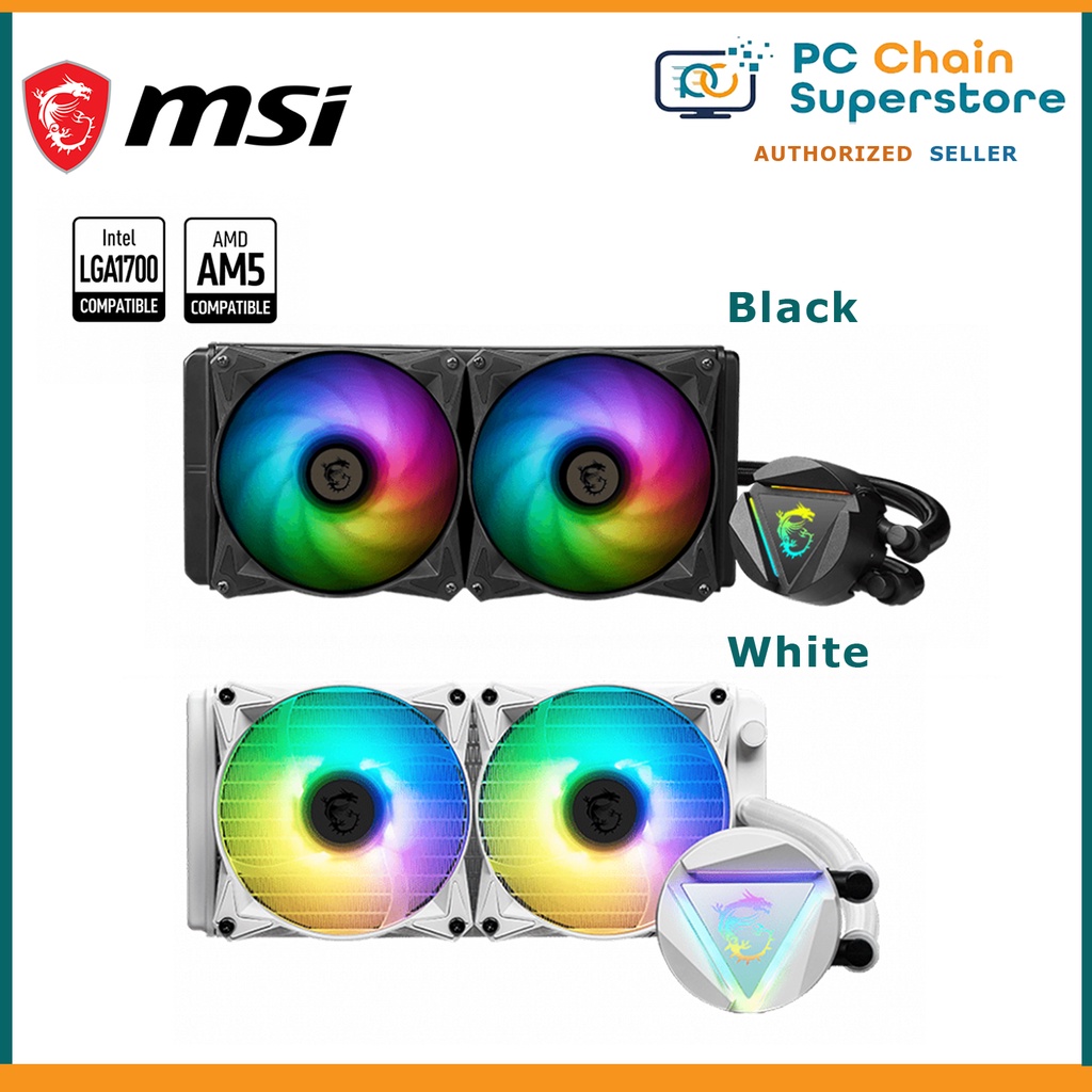 MSI MAG CORELIQUID 240R V2 ARGB Liquid AIO CPU Liquid Cooler Black / White | Shopee Philippines