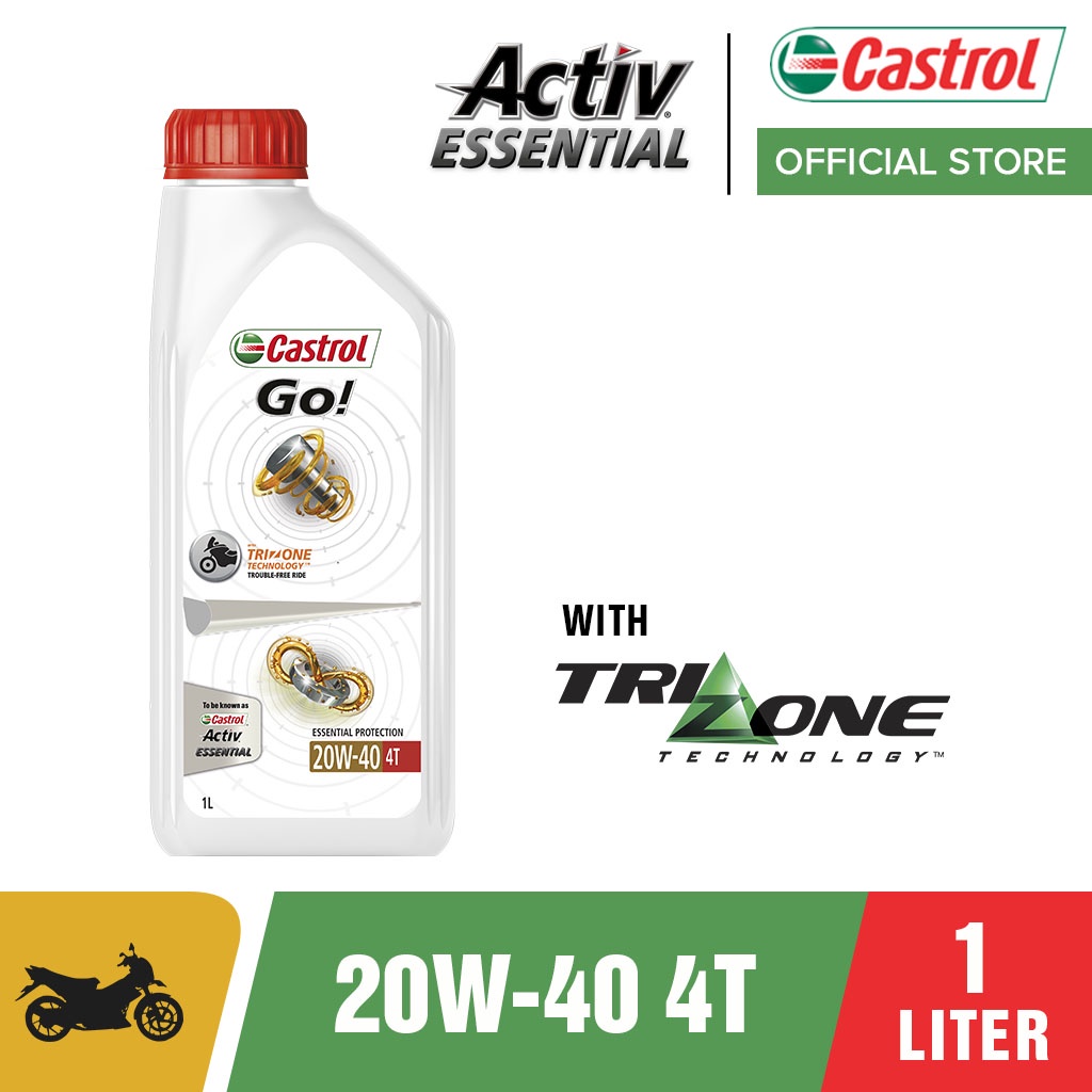 Castrol ACTIV Essential 20W-40 4T Engine Oil 1L | Shopee Philippines