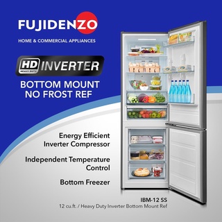 Fujidenzo 12 cu. ft. HD Inverter Bottom Mount No Frost Refrigerator IBM ...