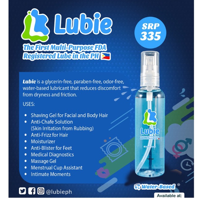 LUBIE Water-Based Multi-Purpose Lube 100ml 1pc | Shopee Philippines