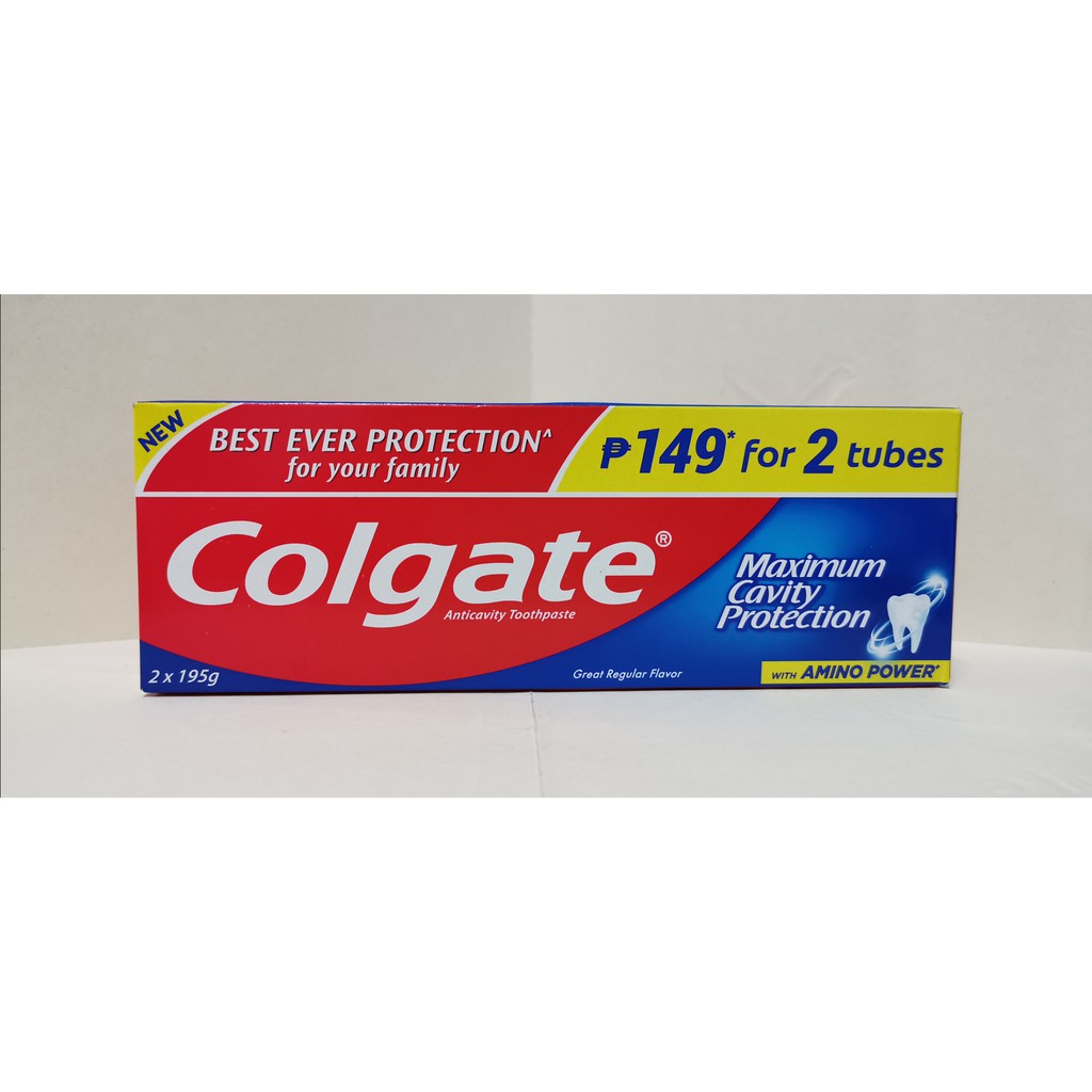 Colgate Great Regular Flavor Toothpaste 2 x 195g Twin Pack | Shopee ...