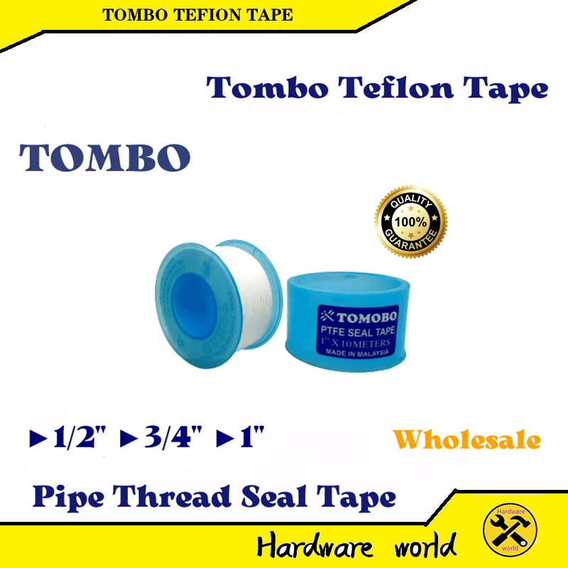 Tombo Teflon Tape 1/2", 3/4", 1" PTFE Seal Tape Water Pipe Thread ...