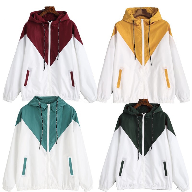 Lightweight Windbreaker Hooded Two Tone Jacket Shopee Philippines