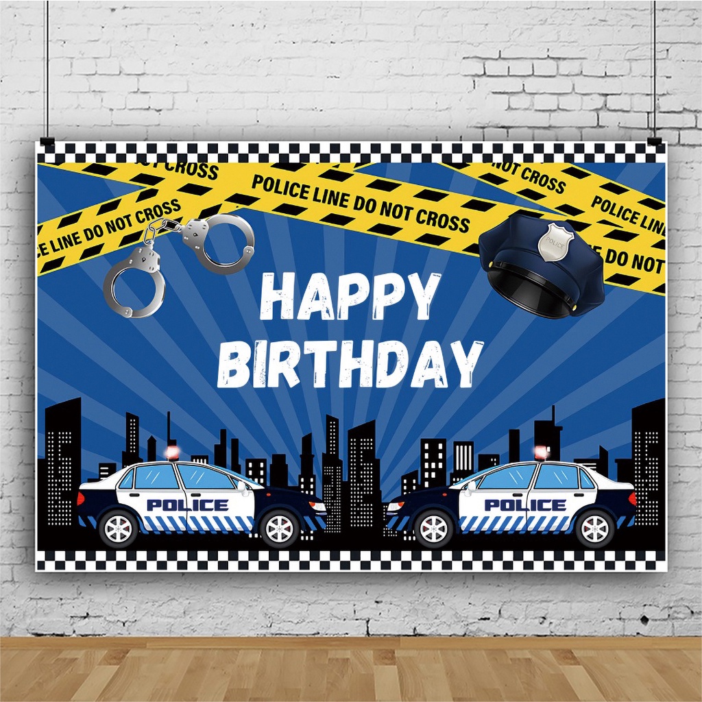 Police Theme Photography Background Children Birthday Party Decorations ...