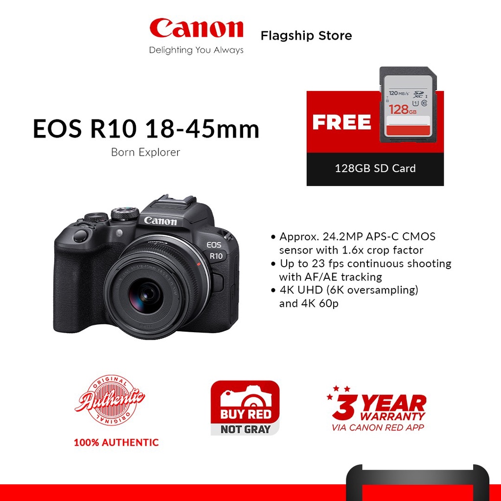 Canon Camera EOS R10 | 18-45mm | 24.2 Megapixel | 3" LCD Monitor | 1 ...