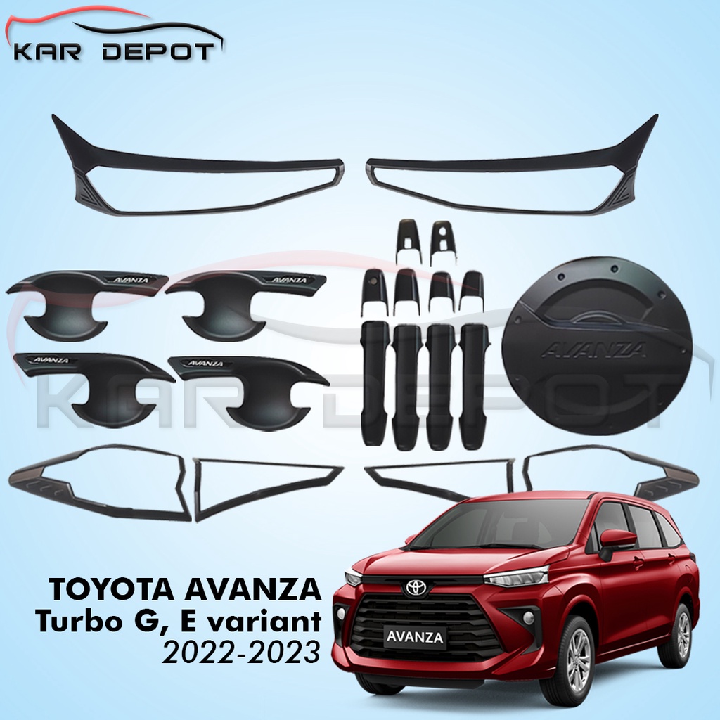 Toyota Avanza G, E variant 2022-2023 Combo Garnish Set Black | Shopee ...