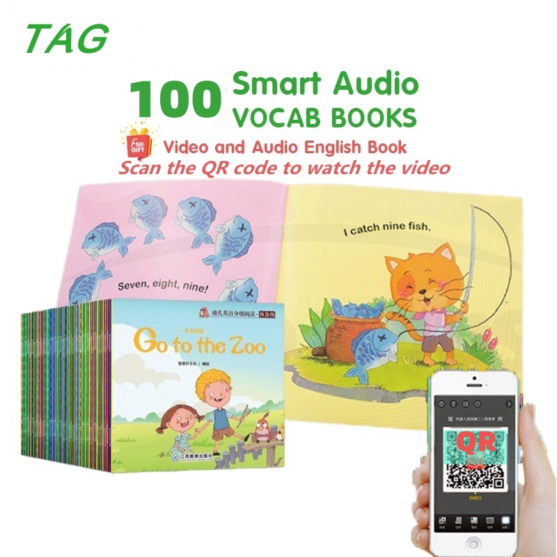 100pcs Vocab Books for Kids Learning English Story Book For Kids ...