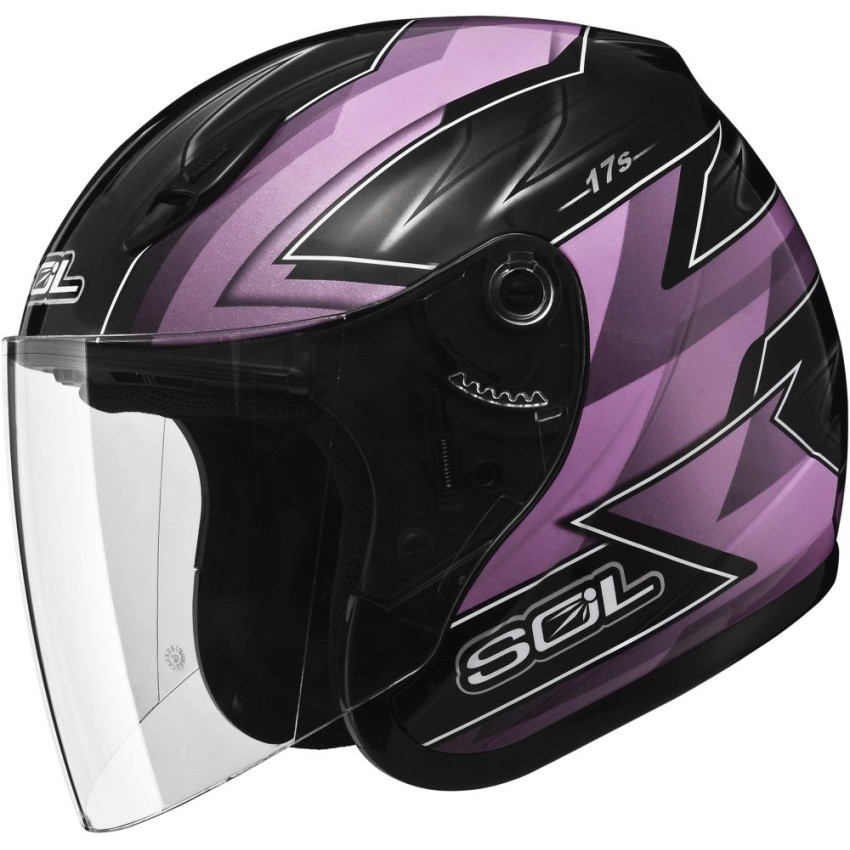 SOL HalfFace SL17-S Razor Motorcycle Helmet (Black/Purple) | Shopee ...