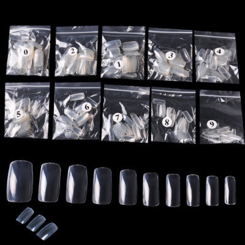 500 pcs of natural false nails in 10 sizes (without glue) | Shopee ...