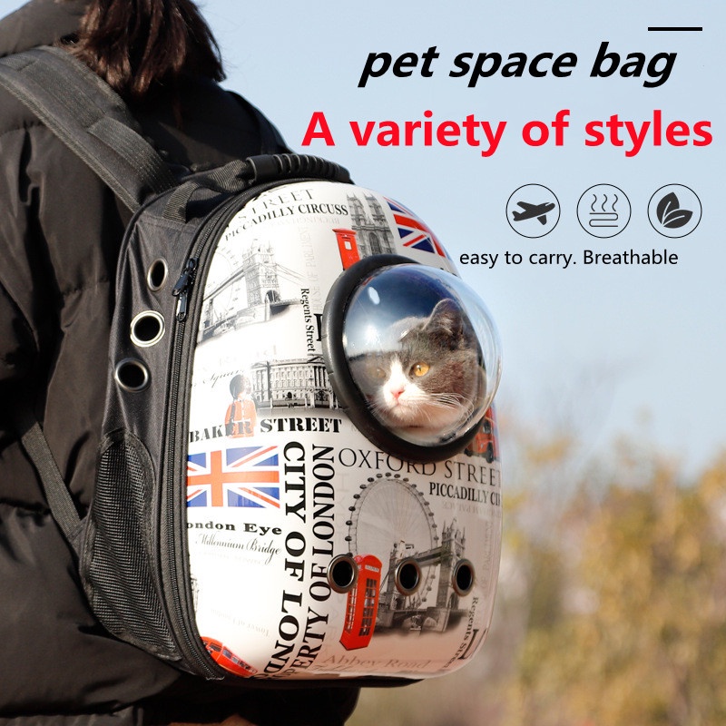 Pet Backpack Cartoon Backpack Breathable Going Out Pet Bag Cat Dog ...