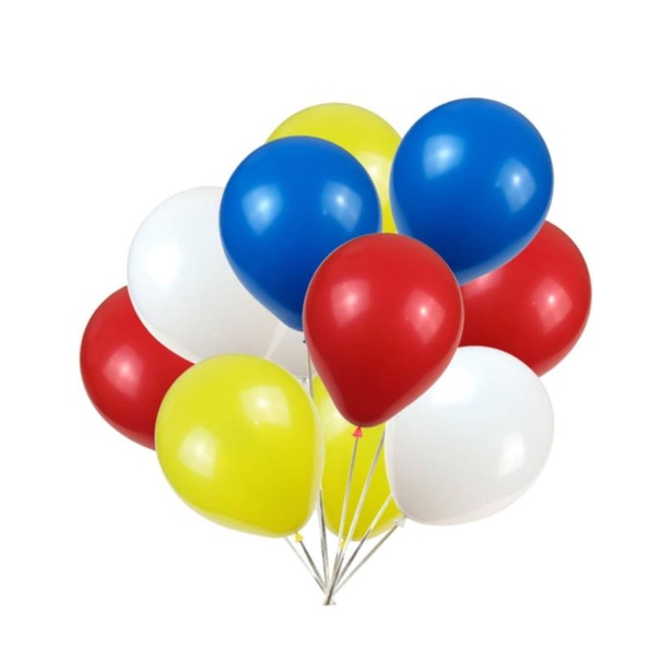 40 Pieces Metallic Latex Balloon Red, Yellow, Royal Blue and White ...