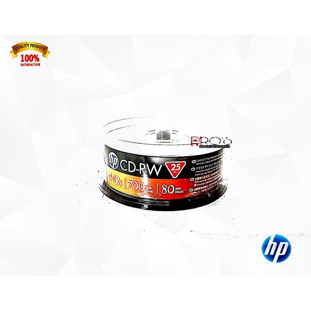 HP CD-RW 700MB Blank CD Rewritable 25 Pieces | Shopee Philippines