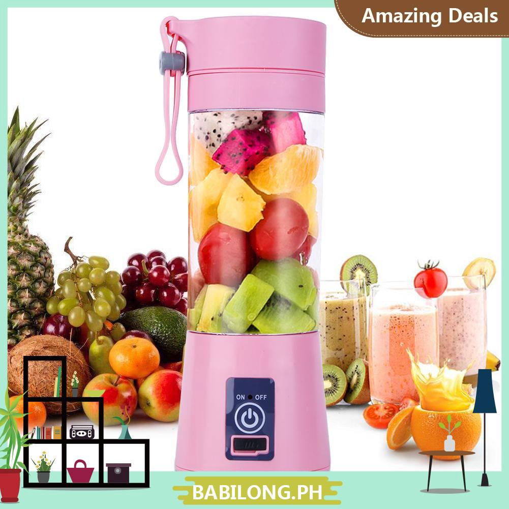 6 Blades Mini USB Portable Electric Fruit Juicer Smoothie Maker Blender ...