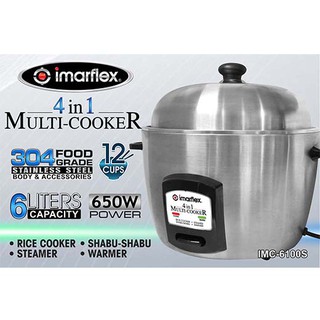 Imarflex 4 in 1 Multi-Cooker IMC-6100S 6 Liters Stainless Steel ...