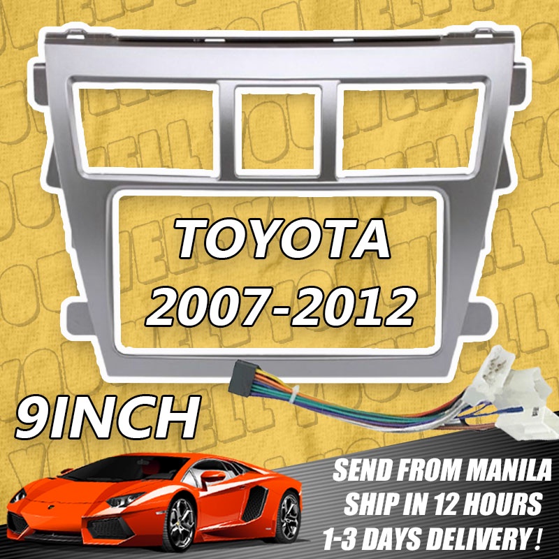 Car Stereo Panel Dash Board 2 DIN 9'' Frame Dash Kit Toyota Vios 2007 ...