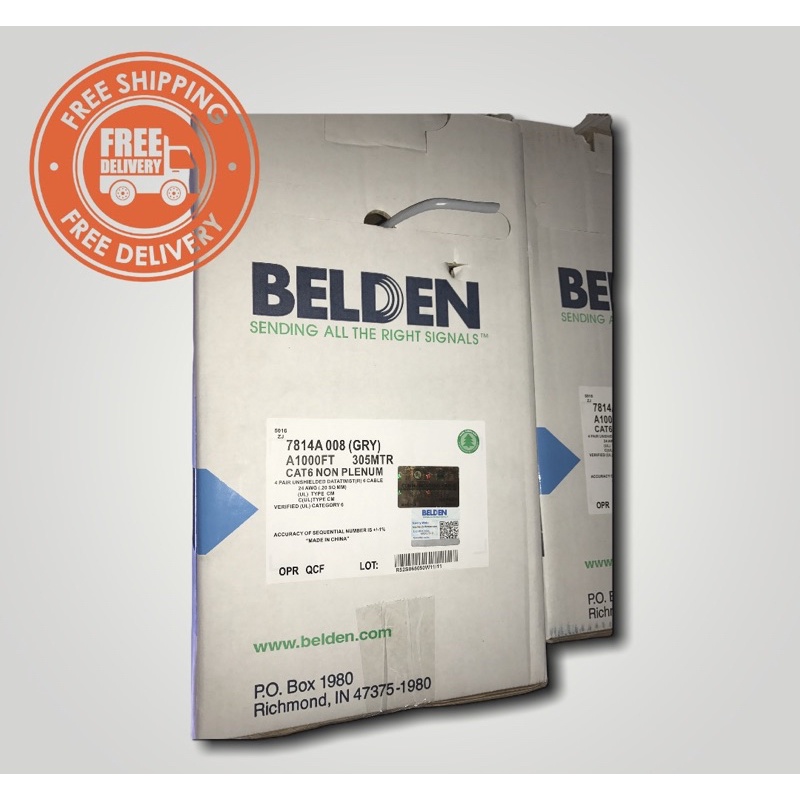 Authentic Belden Cat6 7814A(305meters) - BLUE or GRAY | Shopee Philippines