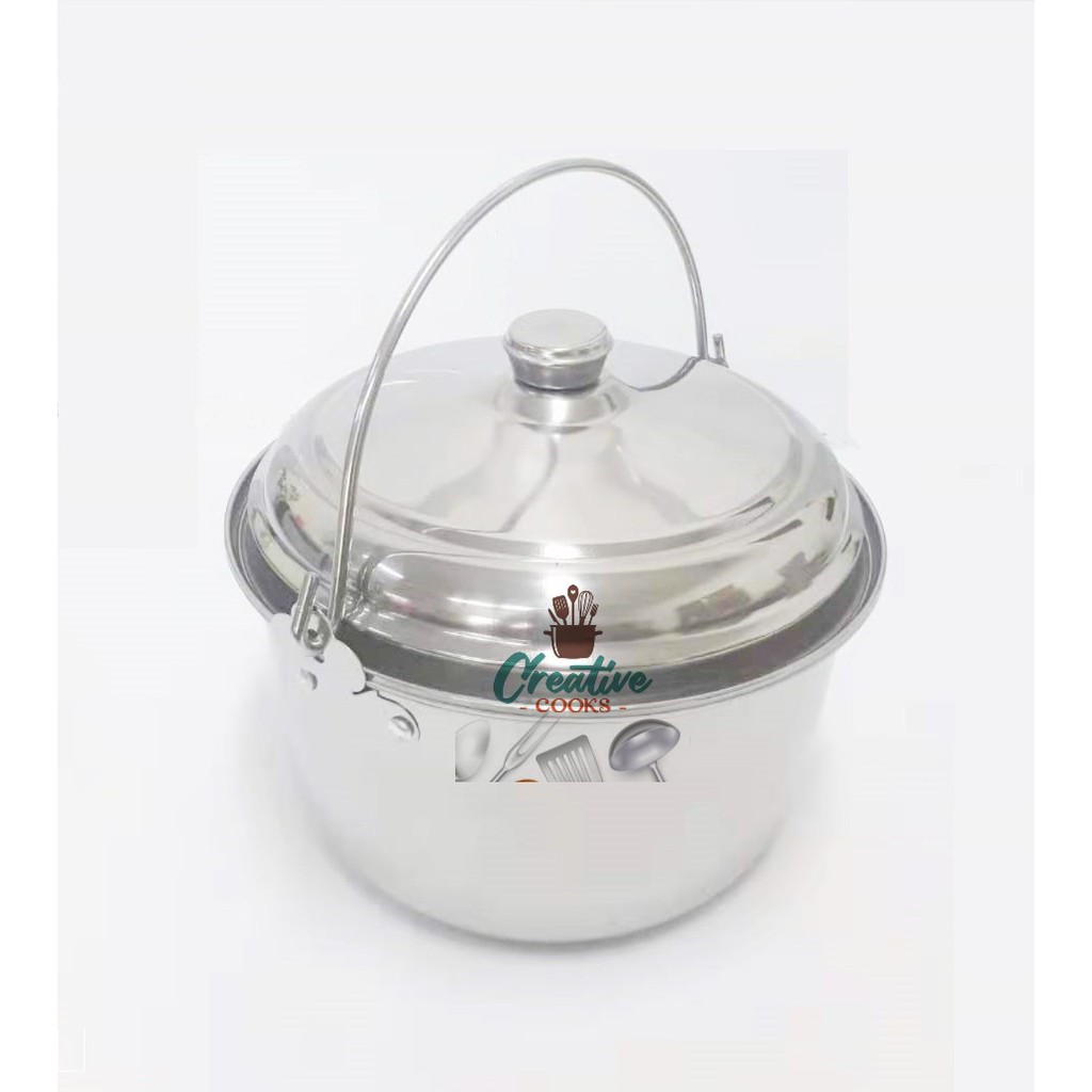 Swing Handle Pot Stainless Steel Kaserola with Cover ( 4083 24cm ...