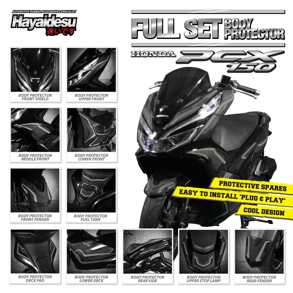 Hayaidesu Full Set Body Protector Cover for Honda PCX 150 | Shopee ... Hayaidesu Full Set Body Protector Cover for Honda PCX 150 | Shopee ...
