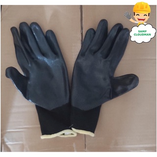 Cotton Gloves Ordinary or Heavy Duty With Rubber Palm Coated Orange ...