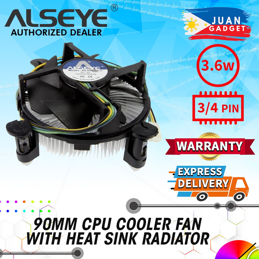 Alseye AS-GH1156- i7 90mm Hydraulic Bearing Heatsink CPU Cooler for LGA ...