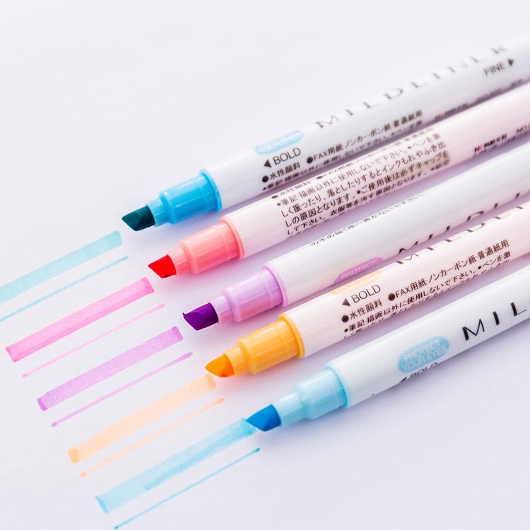 Multicolour Double Highlighter Pen Pastel Liquid Marker Fluorescent ...