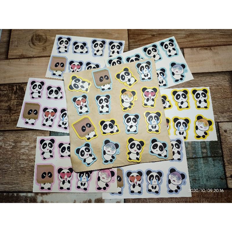 Kawaii Panda Stickers (Cut it yourself