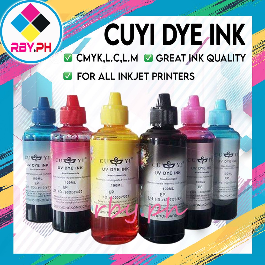 CUYI UV DYE INK CMYK, L.C, L.M HIGH QUALITY INK | Shopee Philippines
