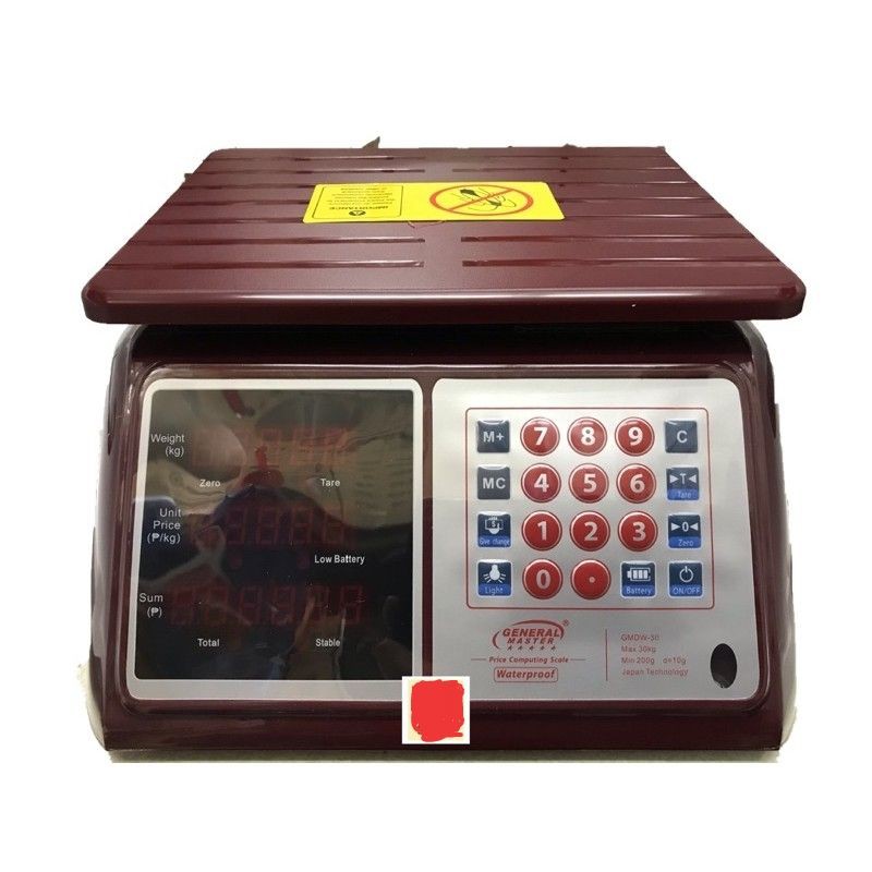 GENERAL MASTER WATERPROOF 30kg DIGITAL COMPUTING SCALE | Shopee Philippines
