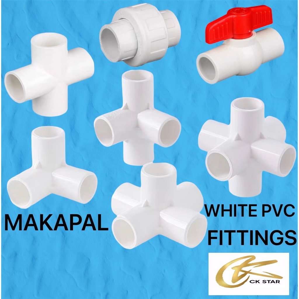 PVC White Fittings 1/2" 3/4'' 1'' BALL VALVE'' 3 WAY'' 4 WAY'' 5 WAY ...
