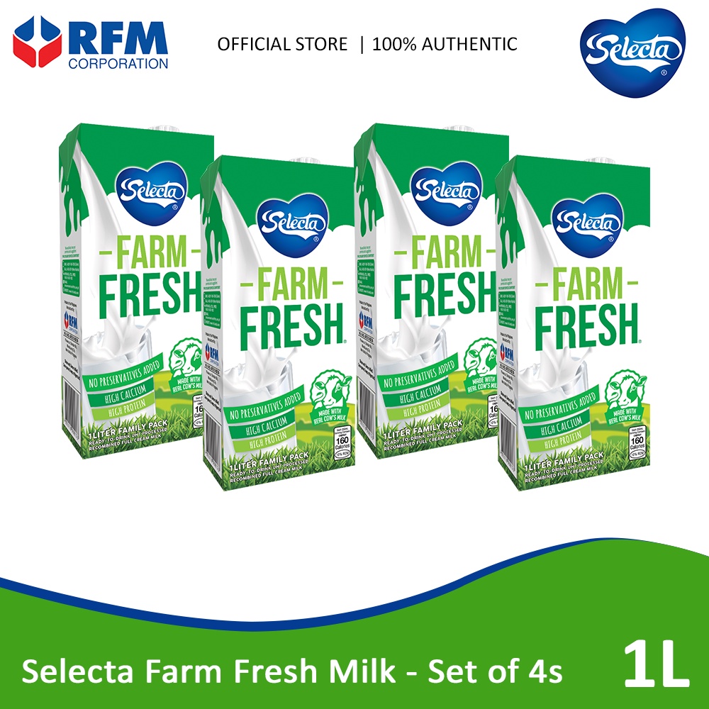Selecta Farm Fresh Milk 1 Liter - set of 4s | Shopee Philippines