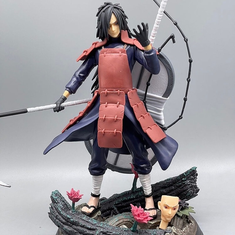 fast 29cm Naruto Anime Double head Rebirth Uchiha Madara Statue Figure ...