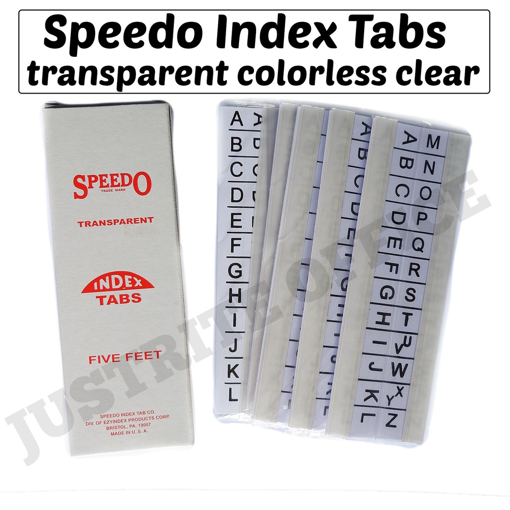 Speedo Index Tabs CLEAR COLORLESS / 5 Sets | Shopee Philippines
