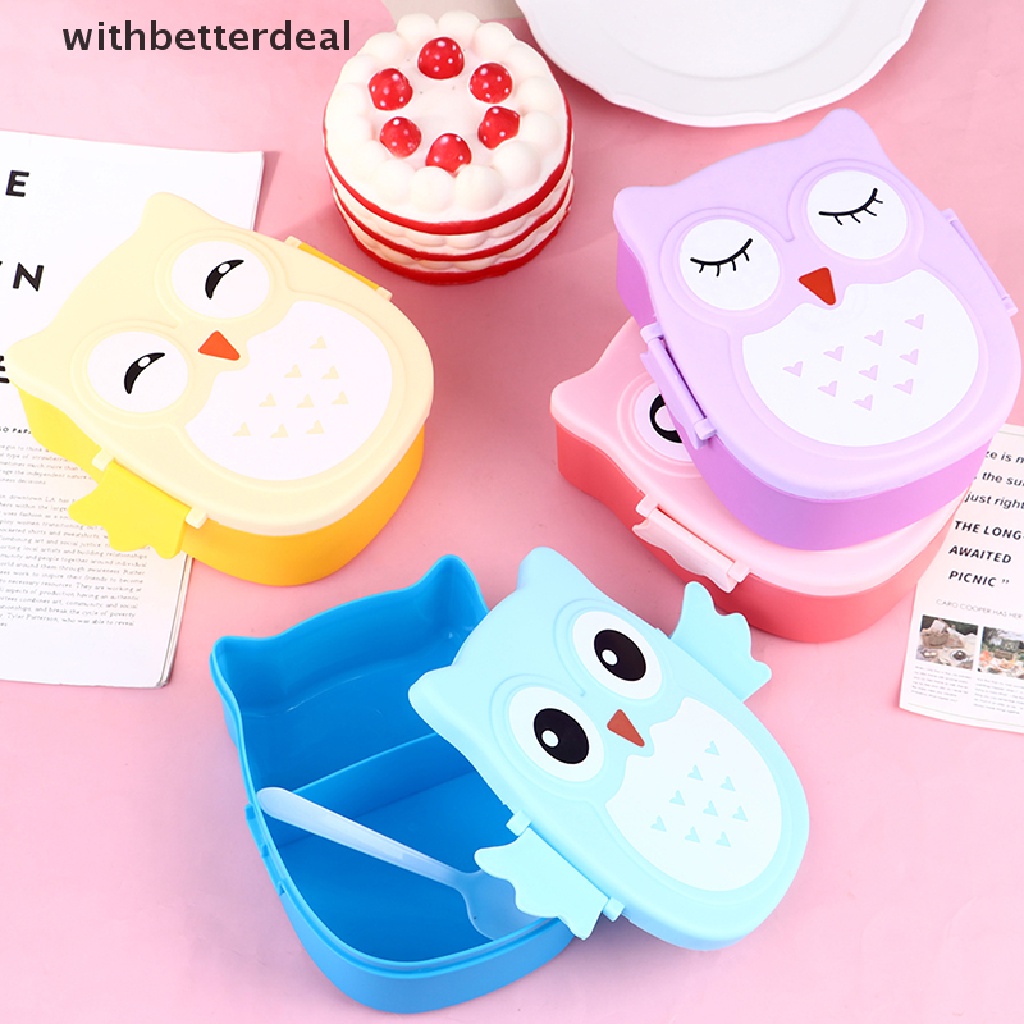 Withbetter Cartoon Owl Portable Lunch Box Food Storage Container Salad ...