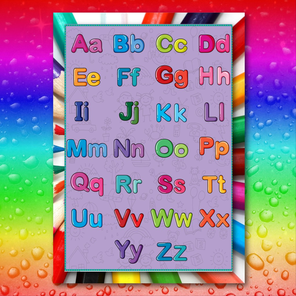 alphabet Wall Chart Educational poster Learning chart laminated chart ...