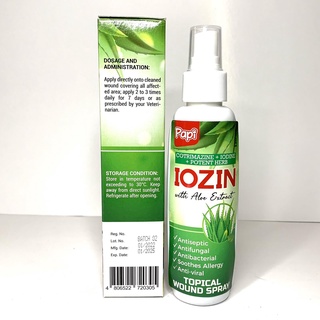 [FCR AGRIVET] Papi Iozin Wound Spray 120ml with Aloe Extract ...