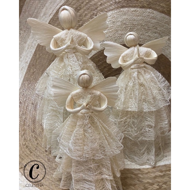 Native Christmas Angel Decor | White Angels | Abaca Christmas Angel ...