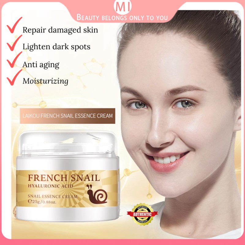 24K Gold Snail Face Cream Collagen Anti-Wrinkle Whitening Facial Cream Moisturizing Anti-aging ...