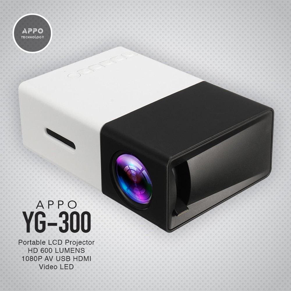 YG-300 HD Projector 1080P Led Home 600 Lumens Mini Portable Projector ...