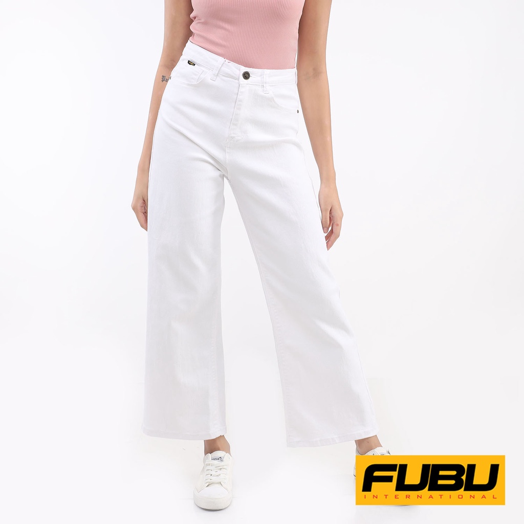 Fubu Girls Denim Wide Leg Pants Ladies QGB38-0006 (White) | Shopee ...