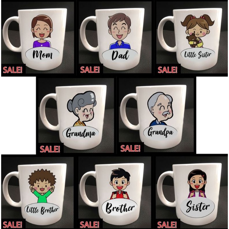 Set of 5 Family Mugs English Version As is or Customized name also ...