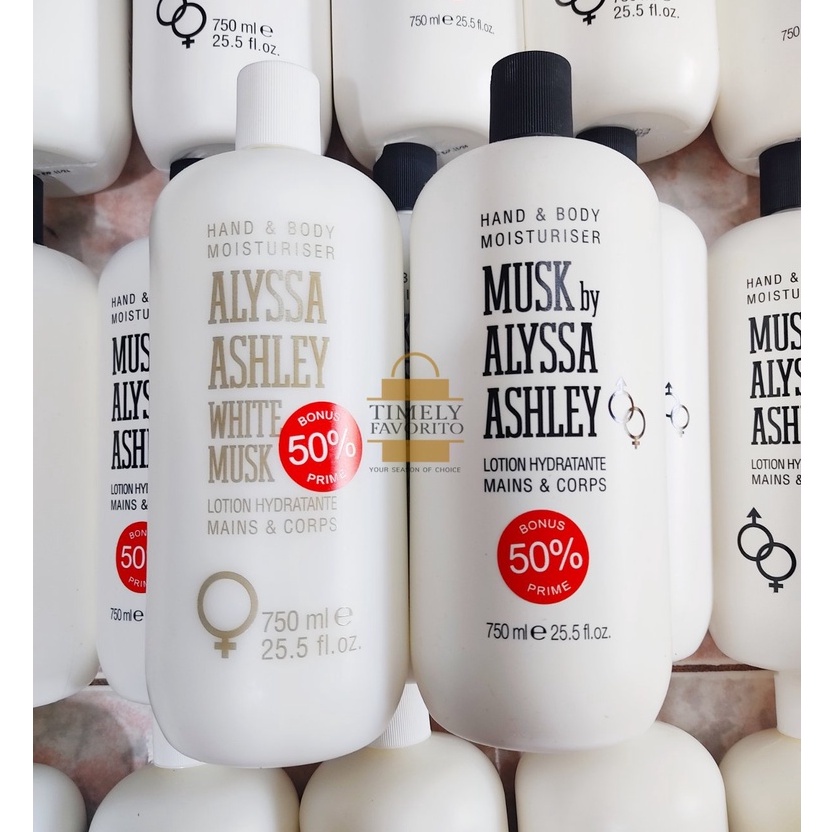 White Musk/Musk by Alyssa Ashley Hand & Body Lotion 750ml | Shopee ...